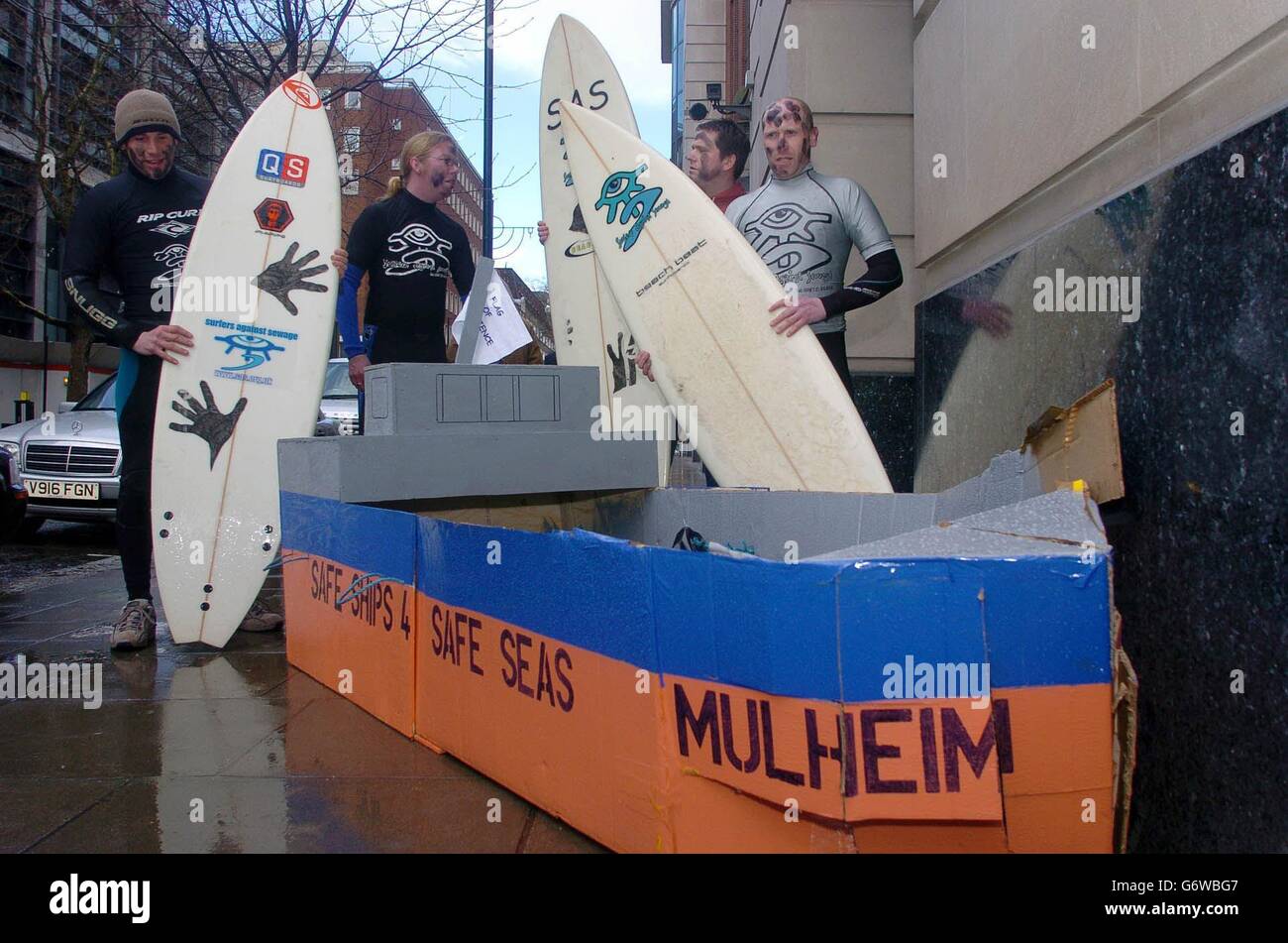 Campaigners from the environmental organisation Surfers Against Sewage ...