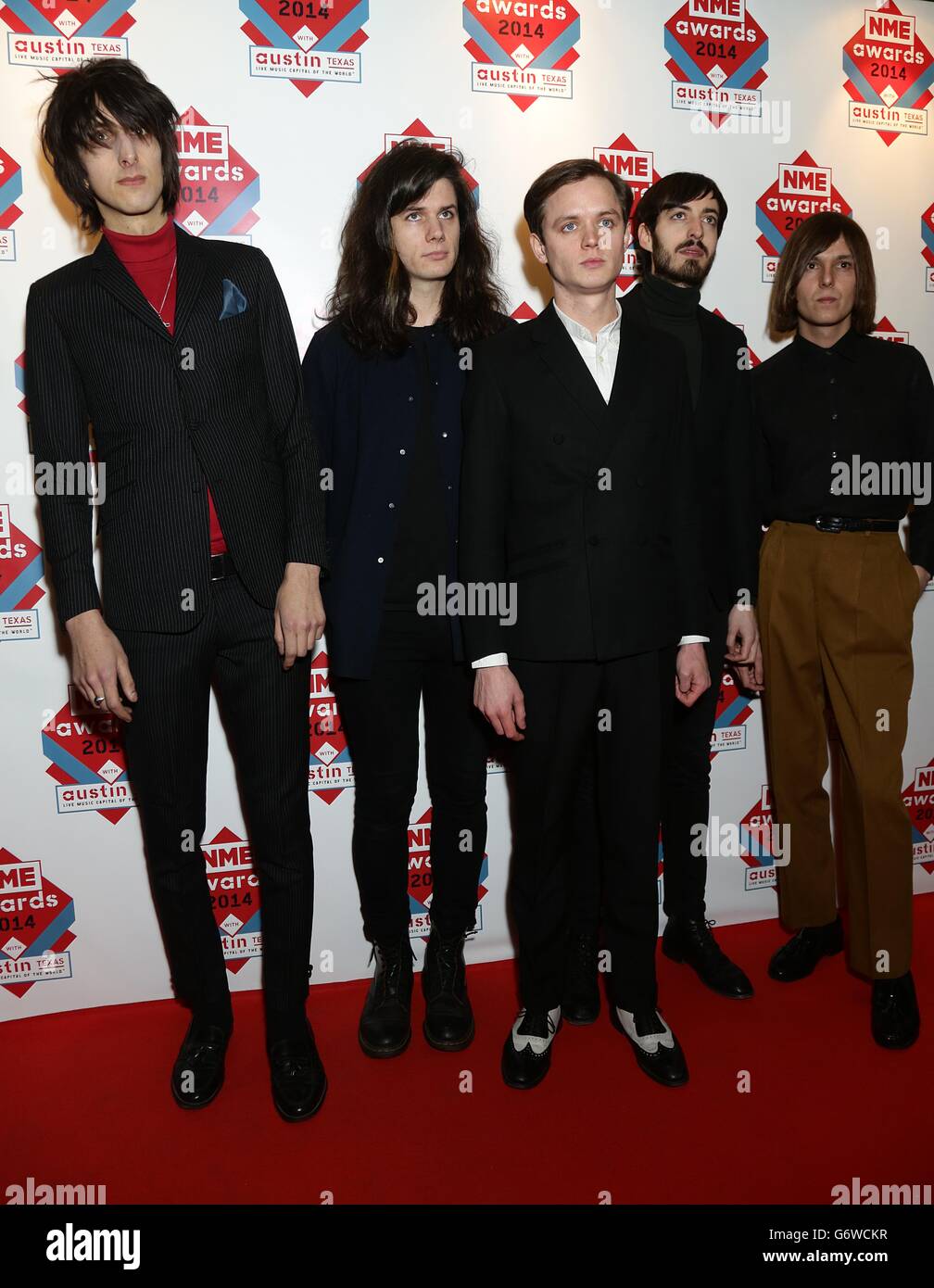 The Horrors arriving for the 2014 NME Awards, at Brixton Academy ...