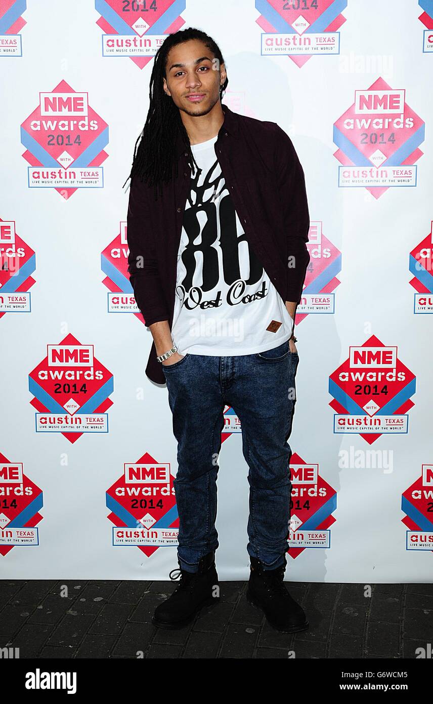 Bluey robinson arriving for the 2014 nme awards hi-res stock ...