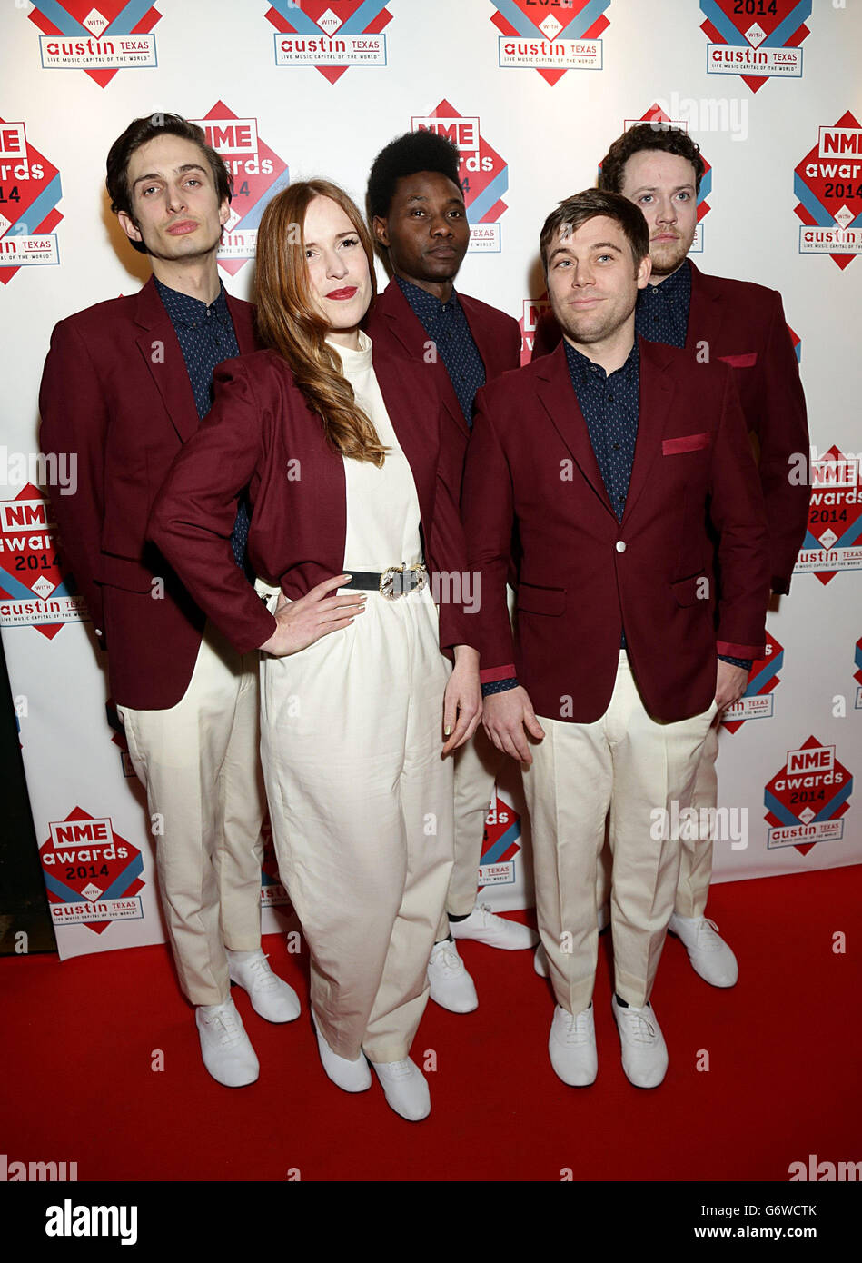 Metronomy arriving for the 2014 nme awards hi-res stock photography and ...
