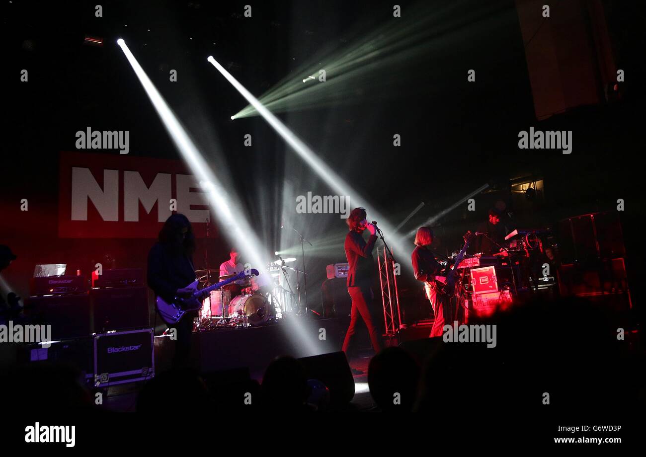 The Horrors on stage during the 2014 NME Awards, at Brixton Academy ...