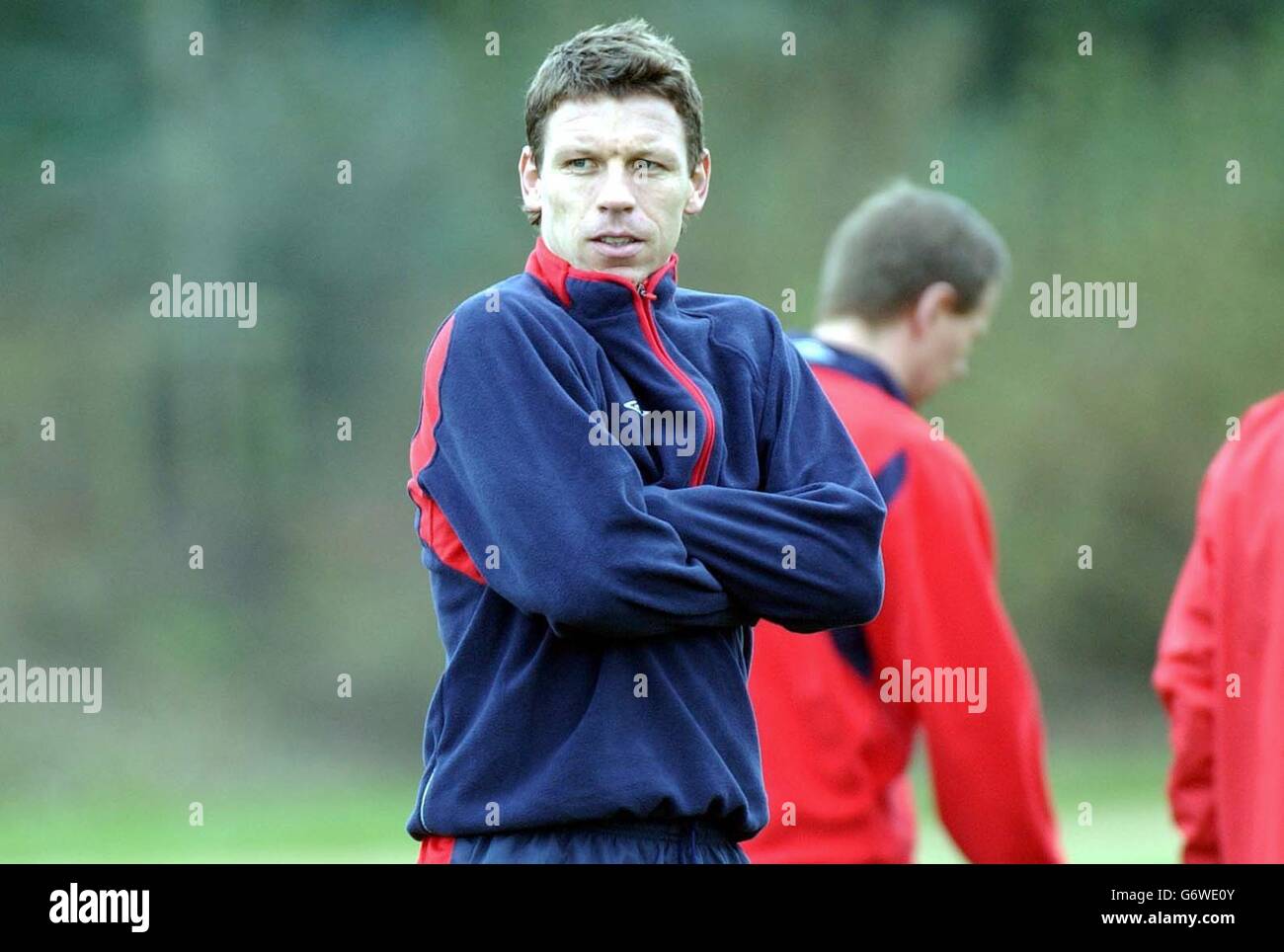 Alan Thompson during the training session at London Colney ...