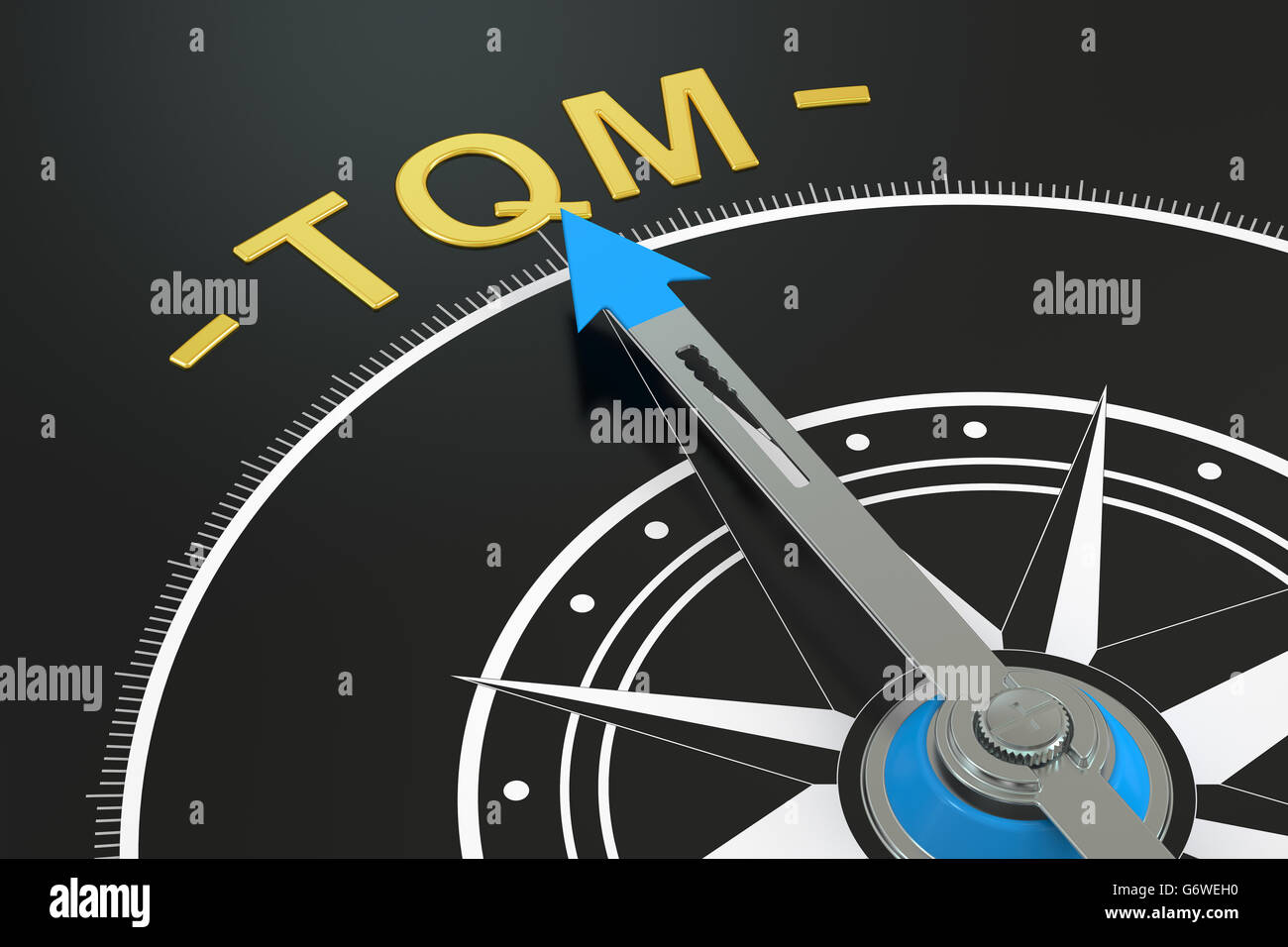 TQM compass concept, 3D rendering Stock Photo - Alamy