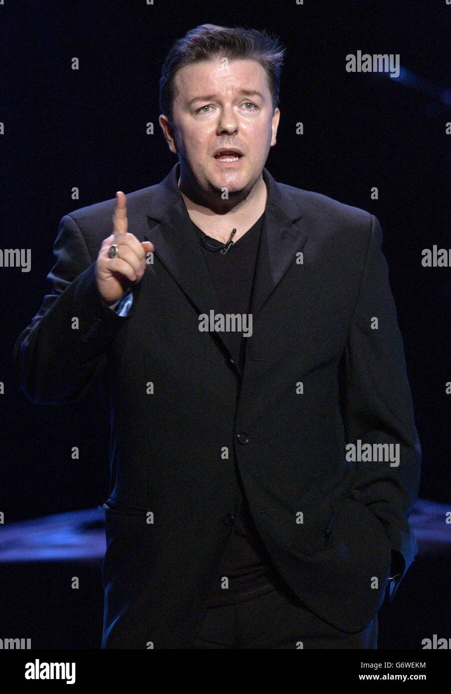 Comedian Ricky Gervais performs on stage during The Cream Of British ...