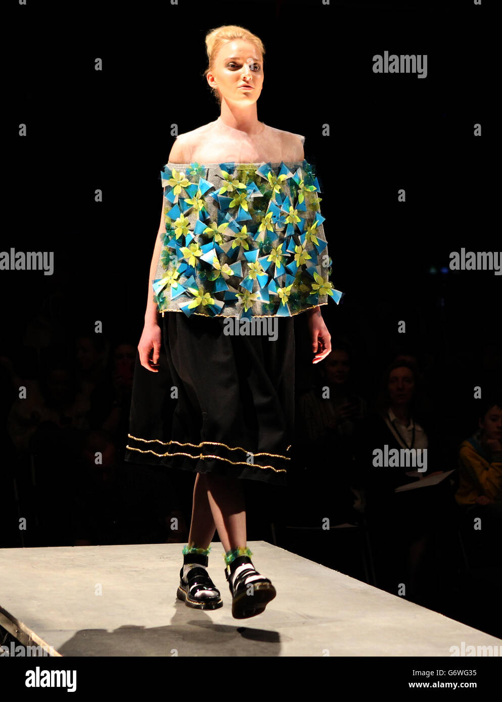 A model showcases Textile Design students work during the Glasgow ...