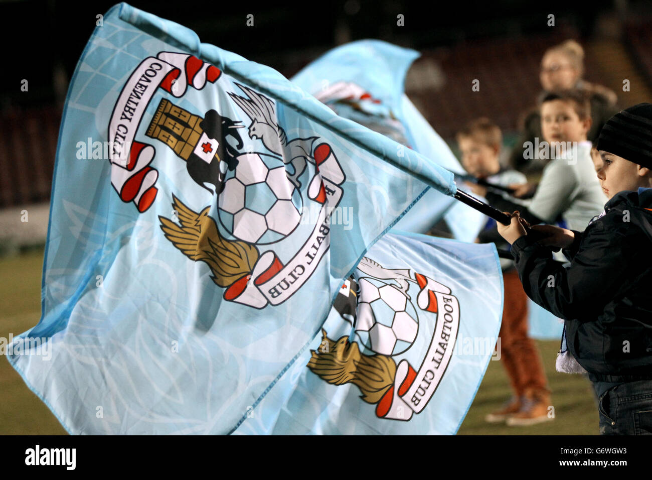 Coventry city flag bearers before the game hi-res stock photography and ...