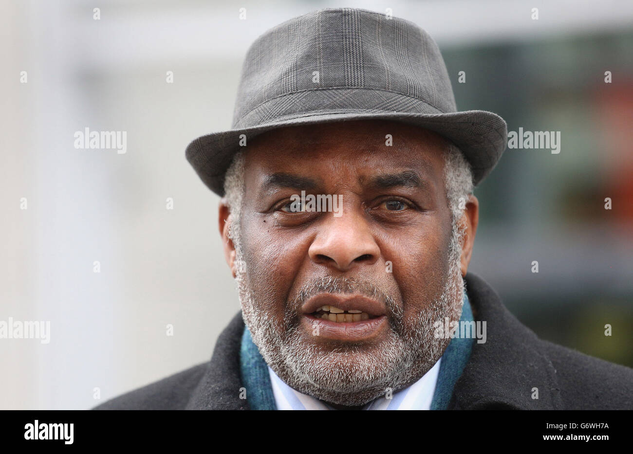 Neville Lawrence, father of Stephen Lawrence, speaks outside the Home ...