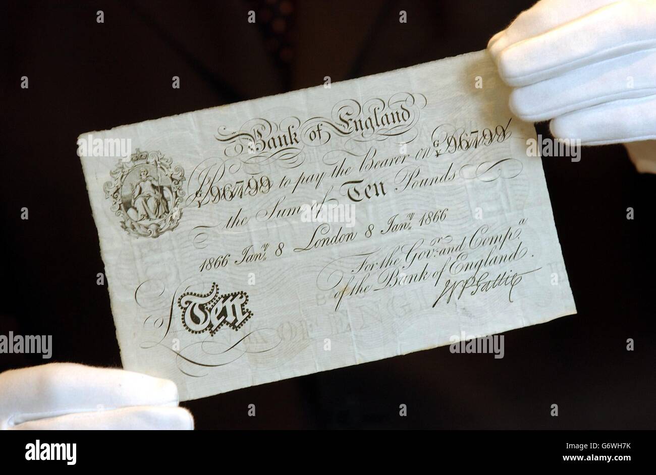 A 10 banknote printed January 1866 worth about 12,000, which will go ...