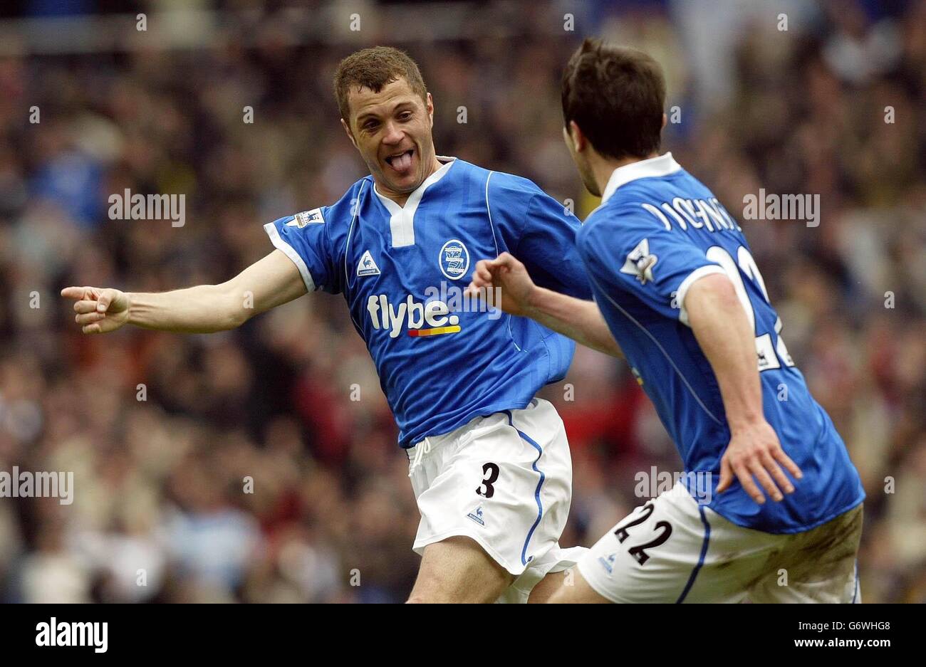 Martin Grainger (left) celebrates scoring Birmingham's first goal ...