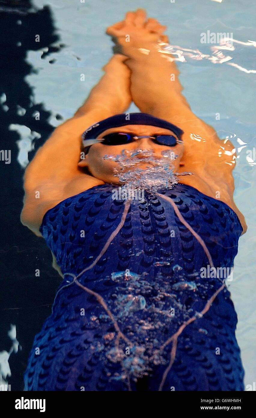 Sarah Price in the Women 200m backstroke semi finals during the British ...