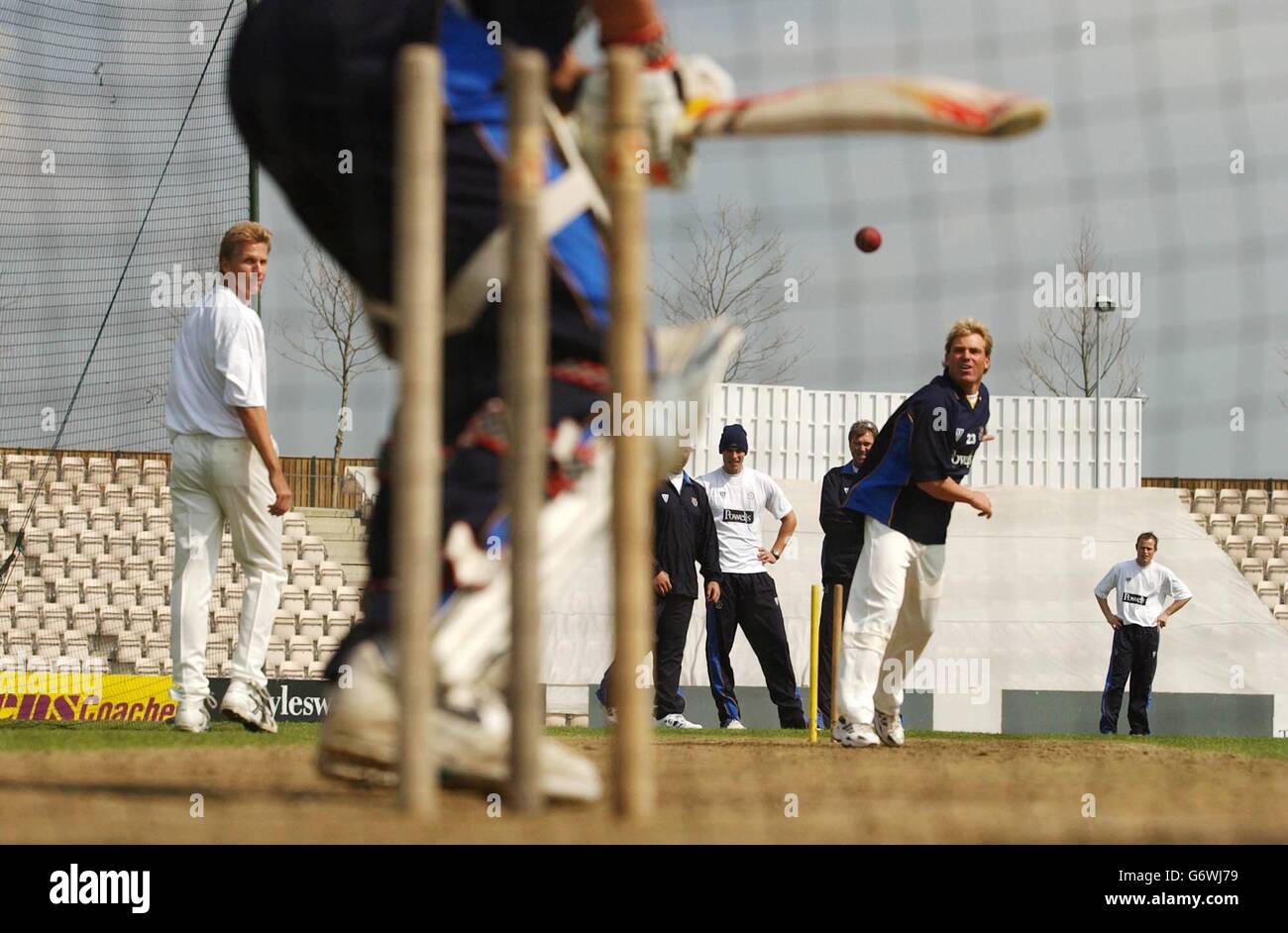 Australian bowler and the new Hampshire Captain Shane Warne (right ...