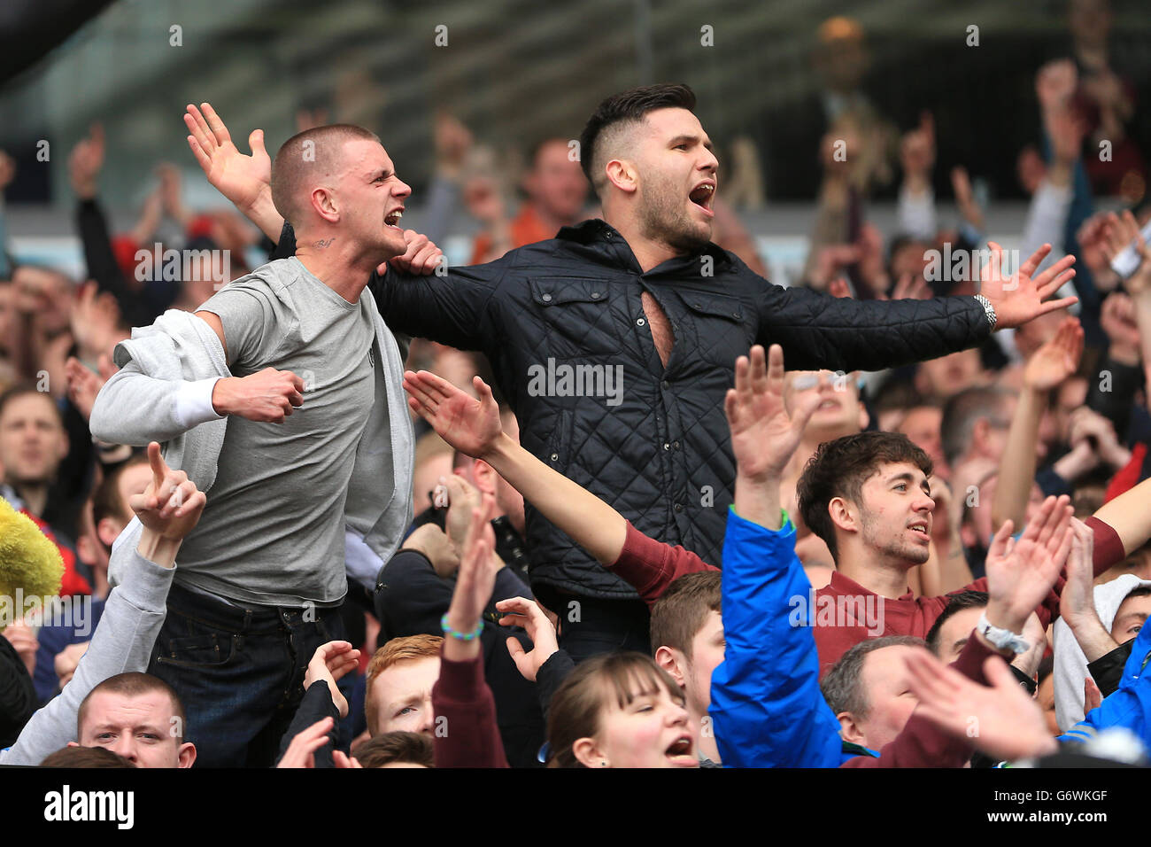 Burnley fans in the stands at ewood park hi-res stock photography and ...