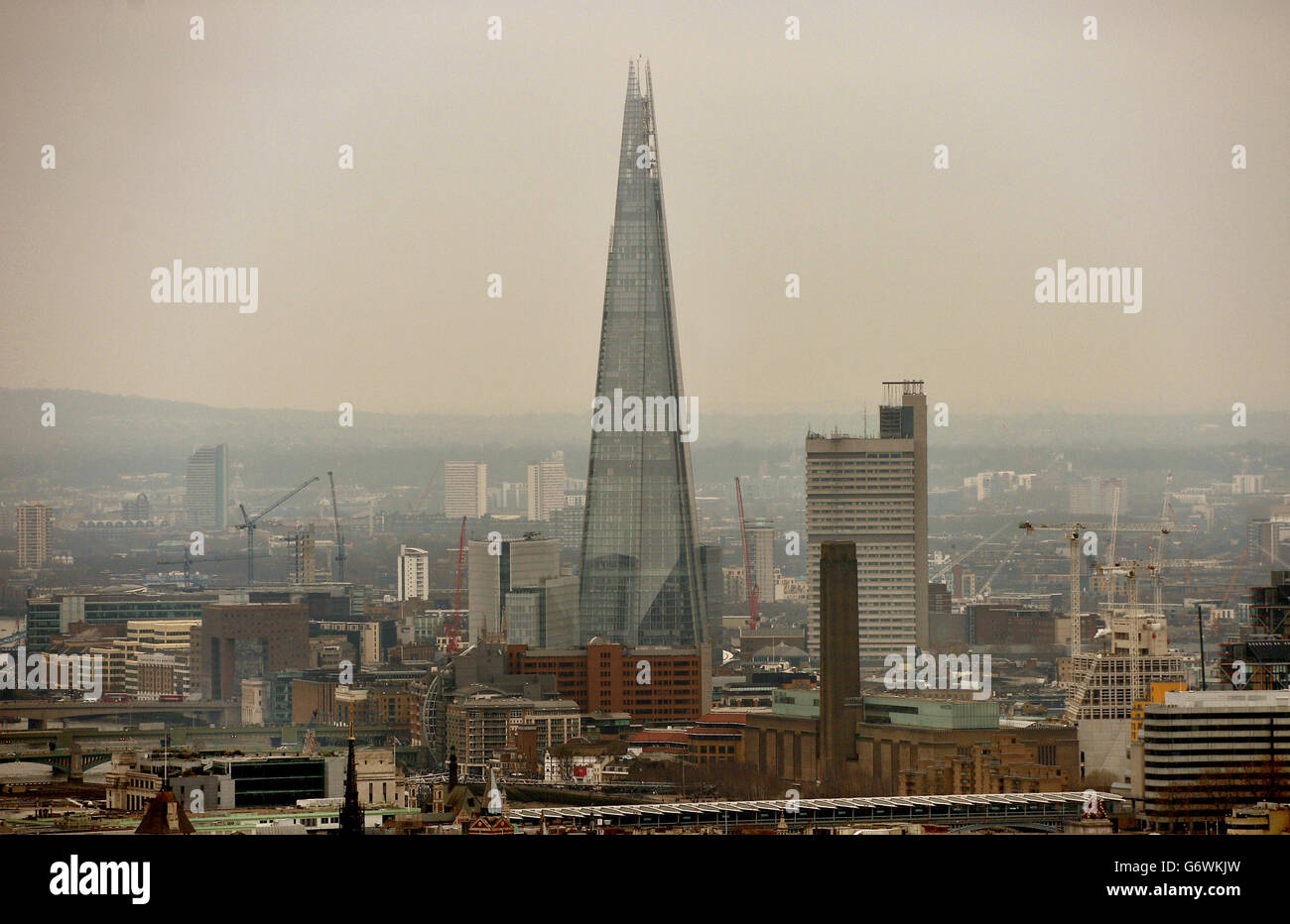 General view of the Shard at dawn seen from the BT Tower, London PRESS ...