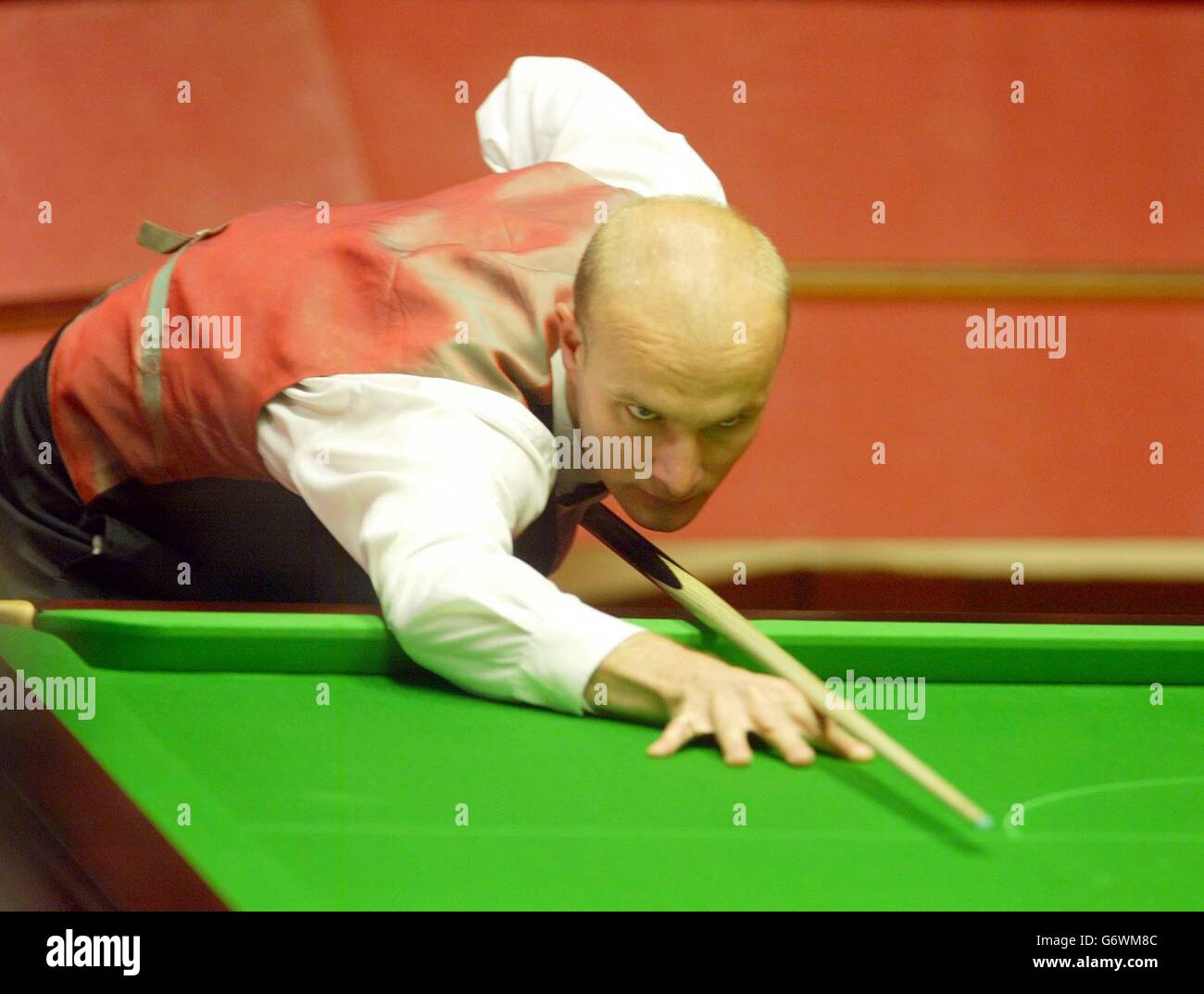 Andy Hicks in action in his match with Quinten Hann, on the opening day ...