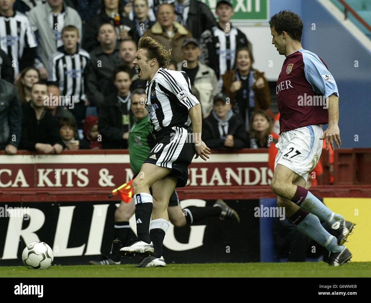 Newcastle uniteds craig bellamy pulls up with a hamstring injury hi-res ...
