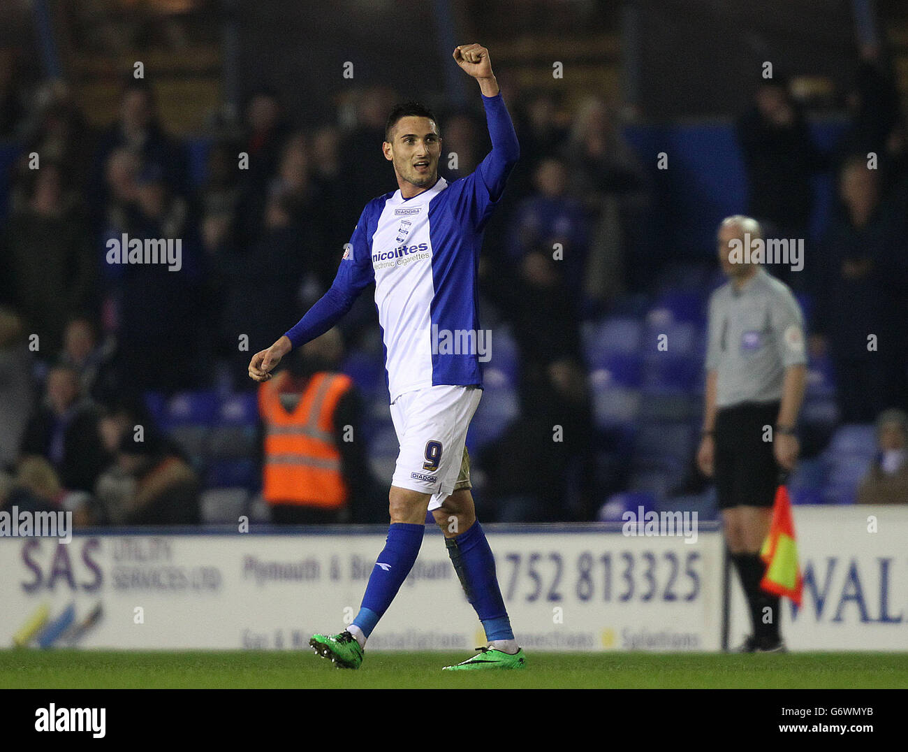 Birmingham City's Federico Macheda celebrates scoring the 3rd goal ...