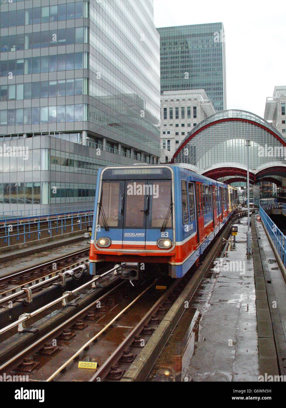 A train on the DLR (Docklands Light Railway), in London Stock Photo - Alamy