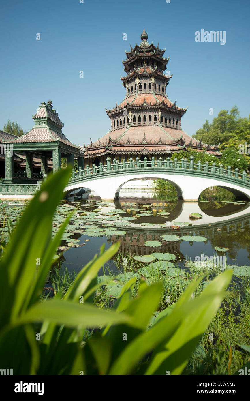 a traditional Woodbridge in the Ancient City or Muang Boran at the city ...