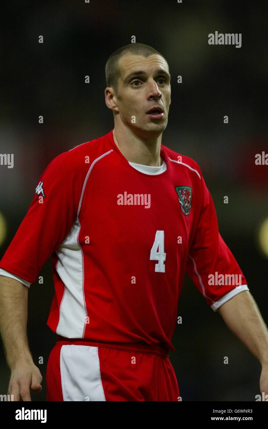 Andy Melville in action for Wales during the international friendly ...