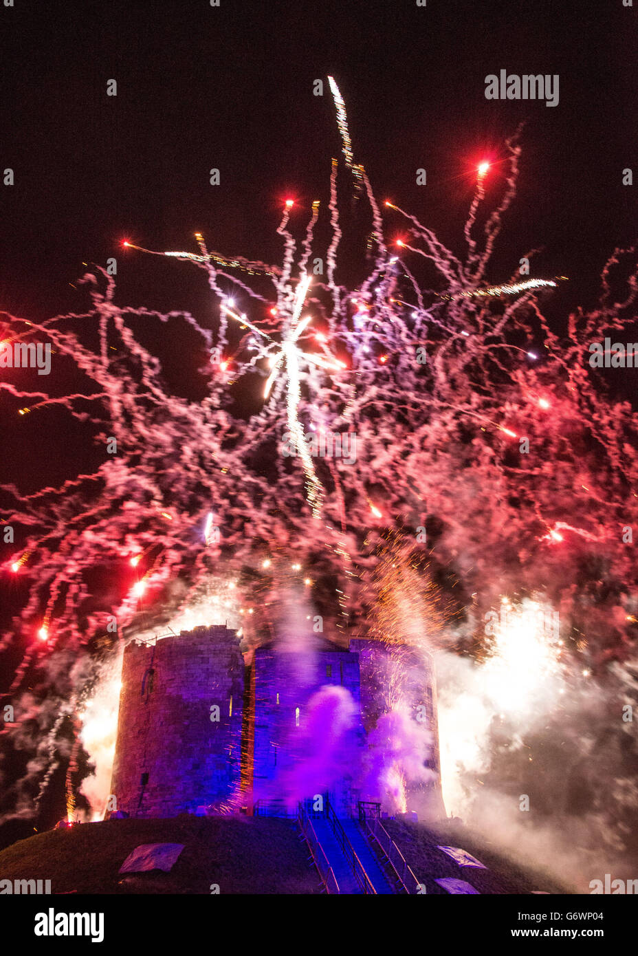 Fireworks during York's 30th Viking Festival which draws to a close ...