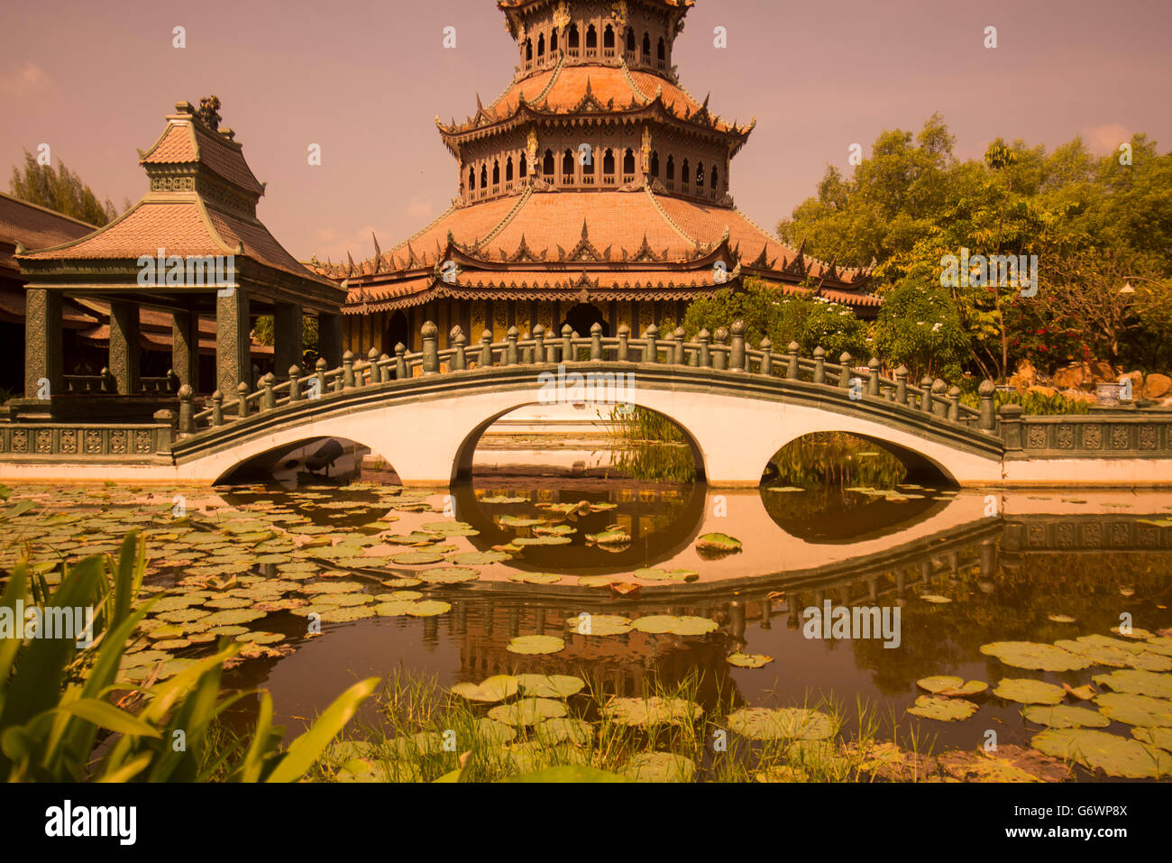 a traditional Woodbridge in the Ancient City or Muang Boran at the city ...