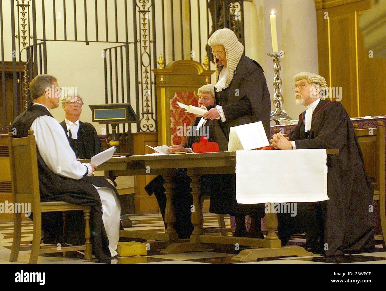 The Bishop of Hereford Anthony Priddis (far left seated) during his ...
