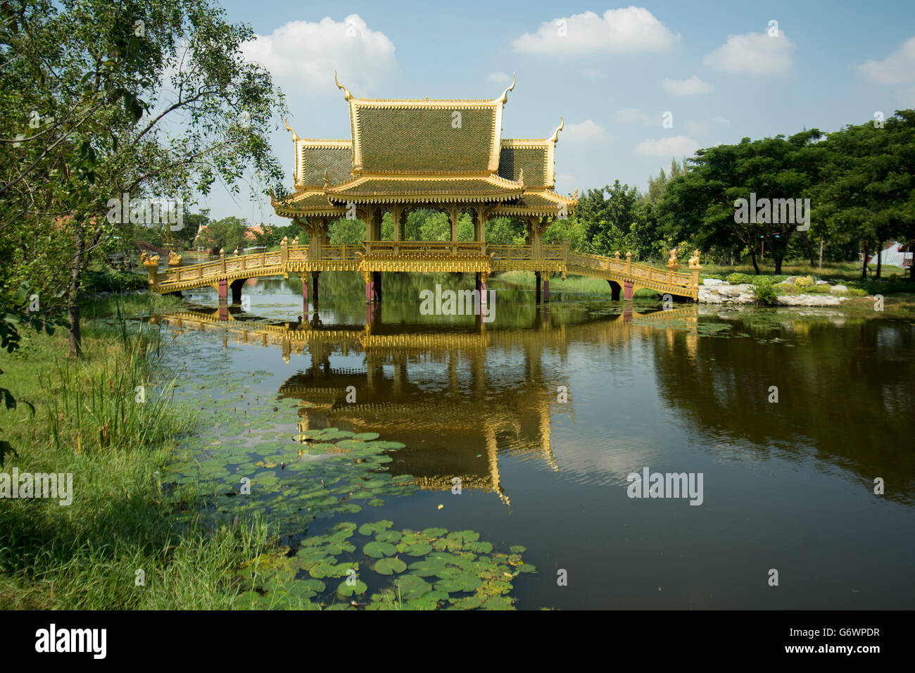 a traditional Woodbridge in the Ancient City or Muang Boran at the city ...