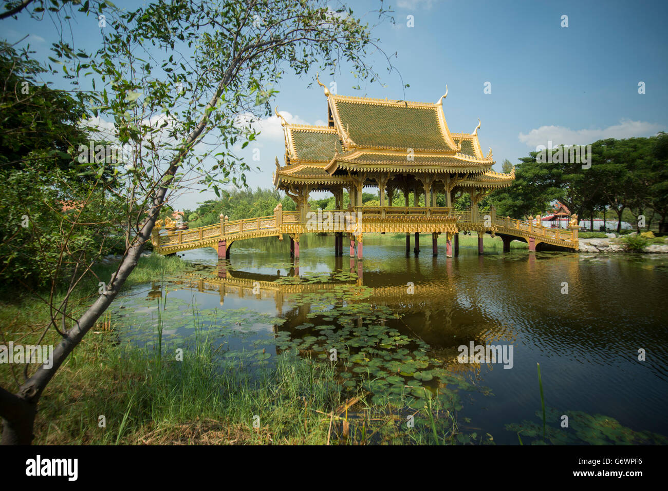 a traditional Woodbridge in the Ancient City or Muang Boran at the city ...
