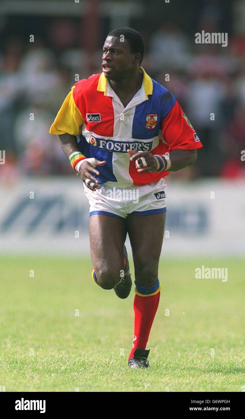 Rugby League, Oldham v London Broncos. Martin Offiah, London Broncos ...