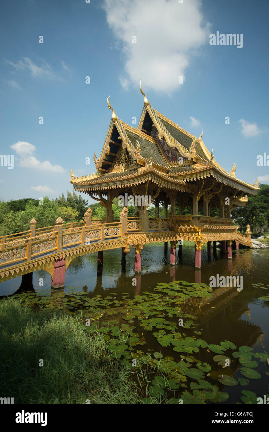 a traditional Woodbridge in the Ancient City or Muang Boran at the city ...