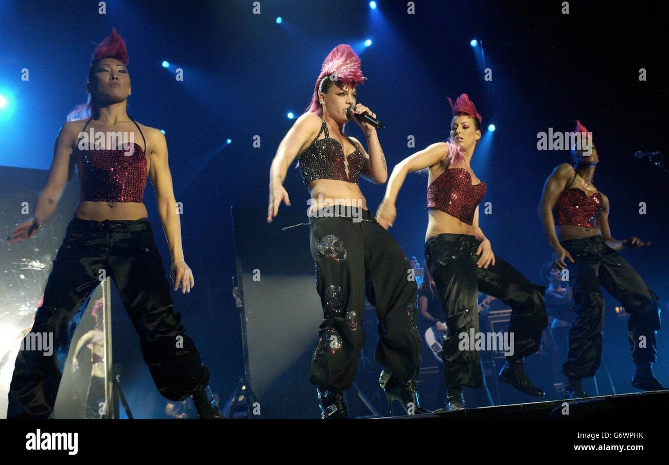 American singer Pink performs live in concert at Wembley Arena in north ...
