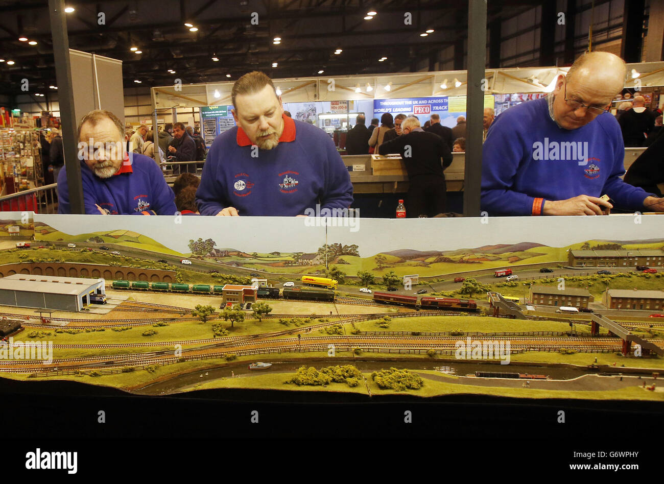 Model train enthusiasts at model rail scotland 2014 hi-res stock ...