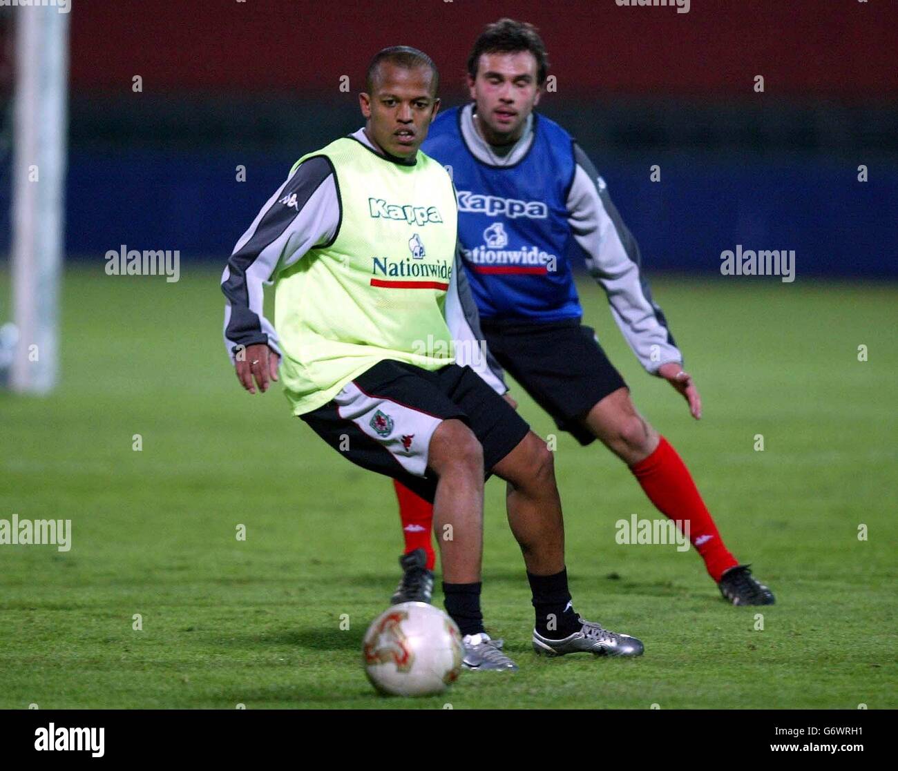 Wales earnshaw during training session at the ference puskas stadium hi ...