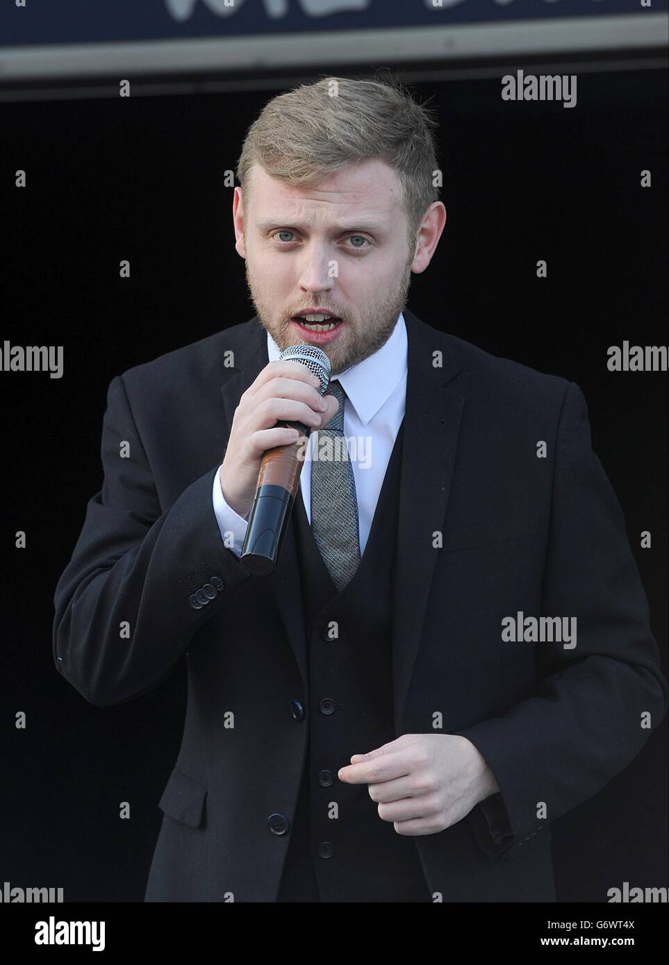 Gary barker performs in the fan zone hi-res stock photography and ...