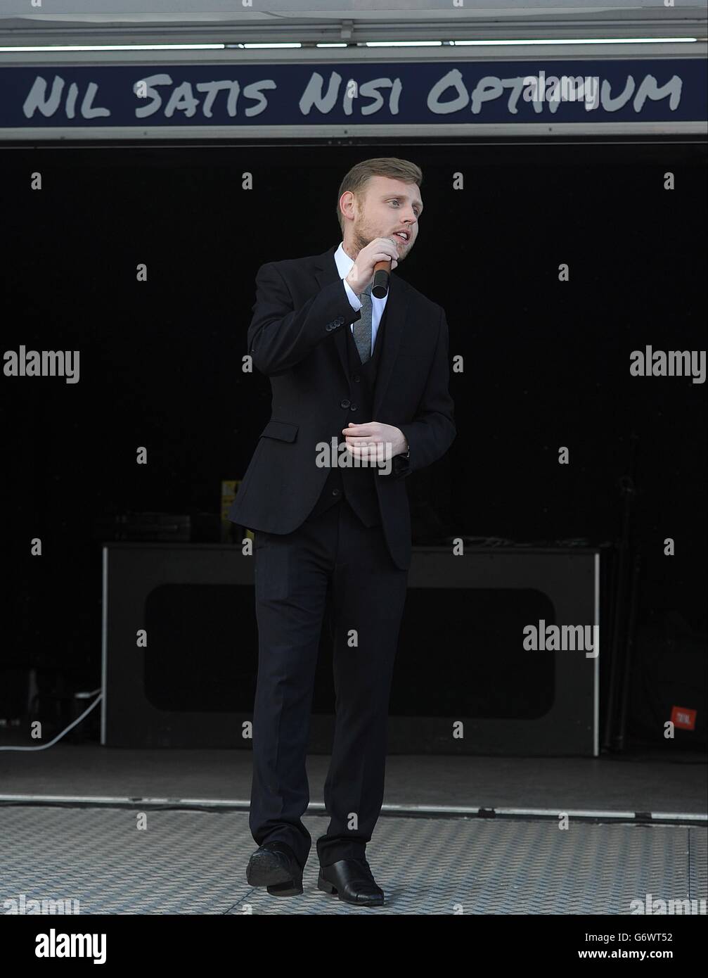 Gary barker performs in the fan zone hi-res stock photography and ...