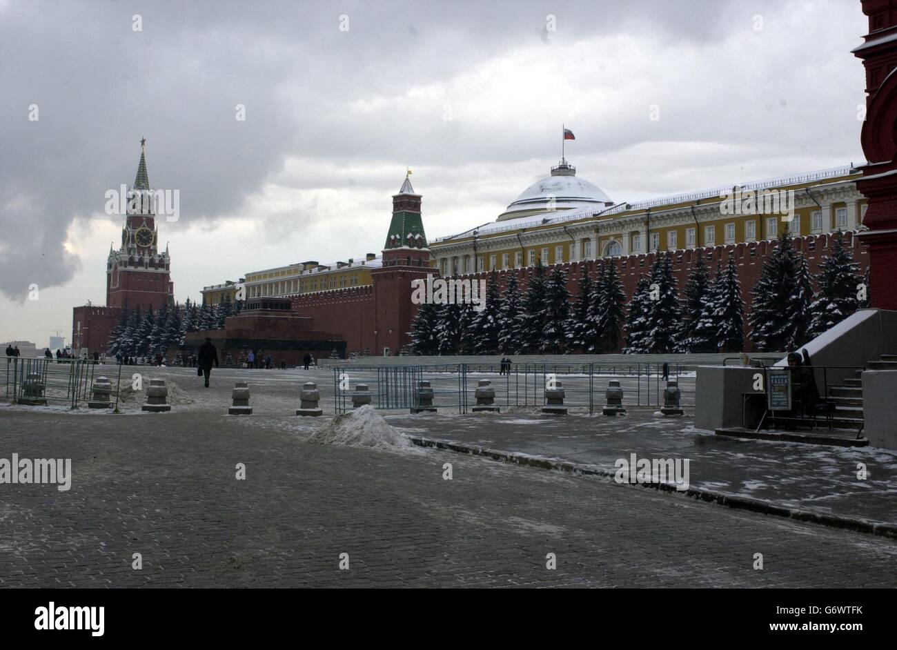 Moscow's Red Square, showing the tomb of former Soviet leader Lenin and ...