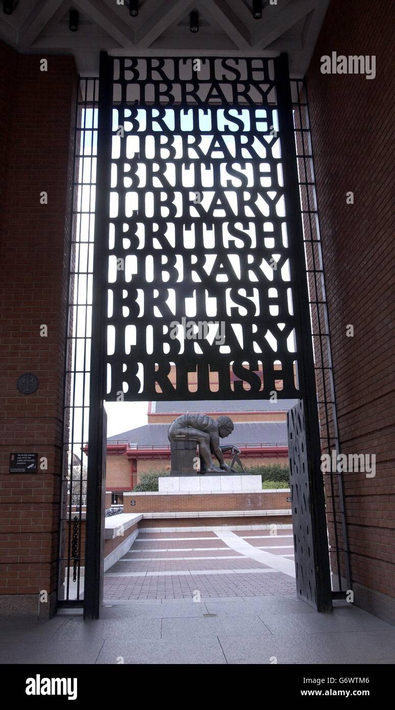 The gate entrance to british library in kings cross hi-res stock ...