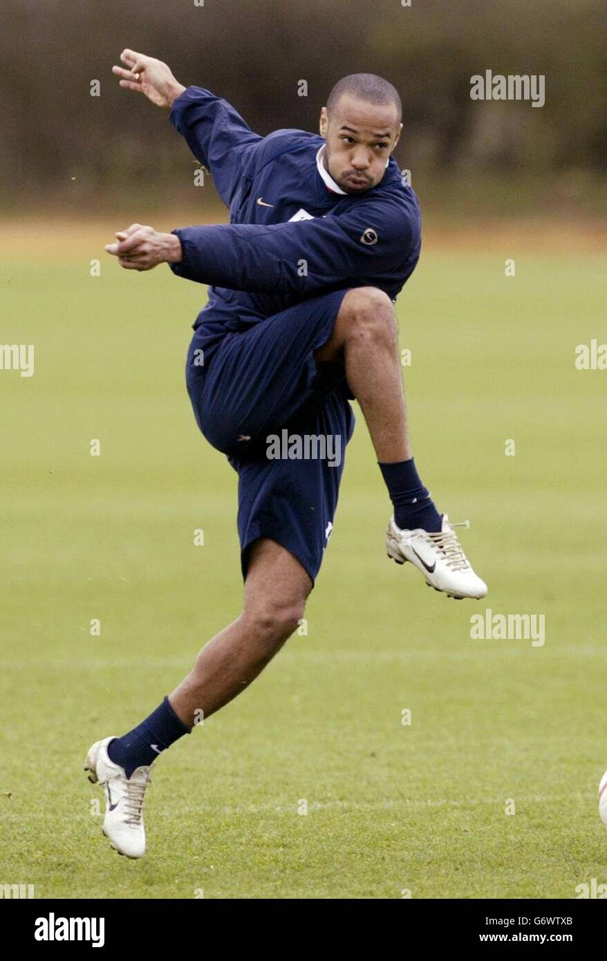 Arsenal's Thierry Henry in action during shooting practice at the ...