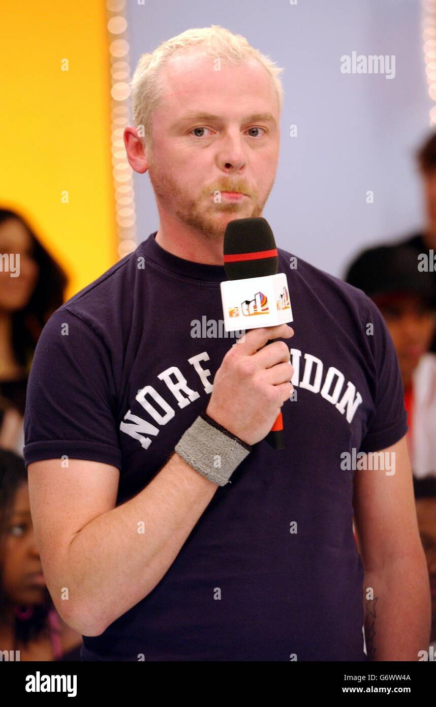 Simon Pegg MTV's TRL UK. Actor Simon Pegg during his appearance on MTV ...