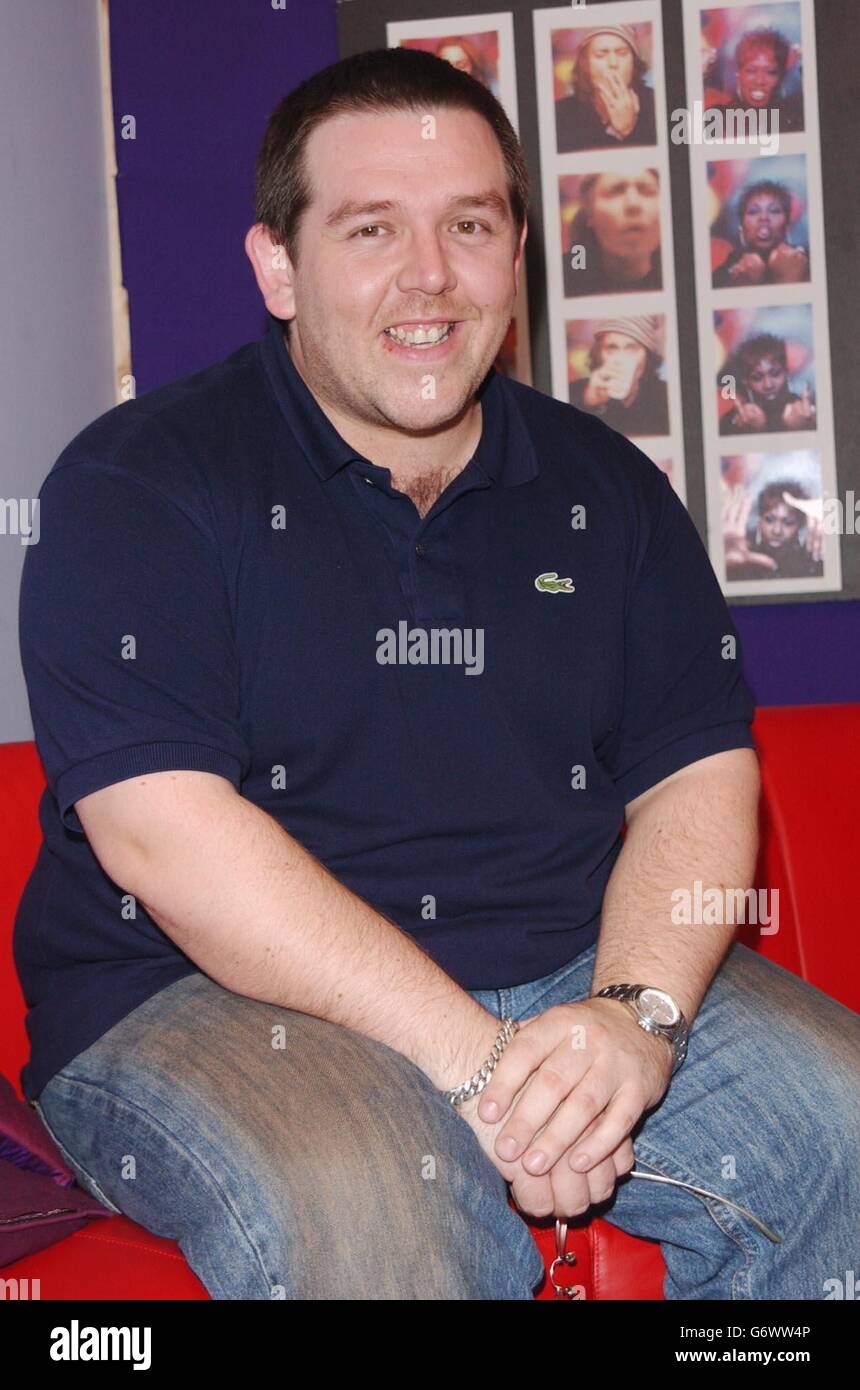 Actor Nick Frost during his appearance on MTV's TRL UK, held at the MTV ...