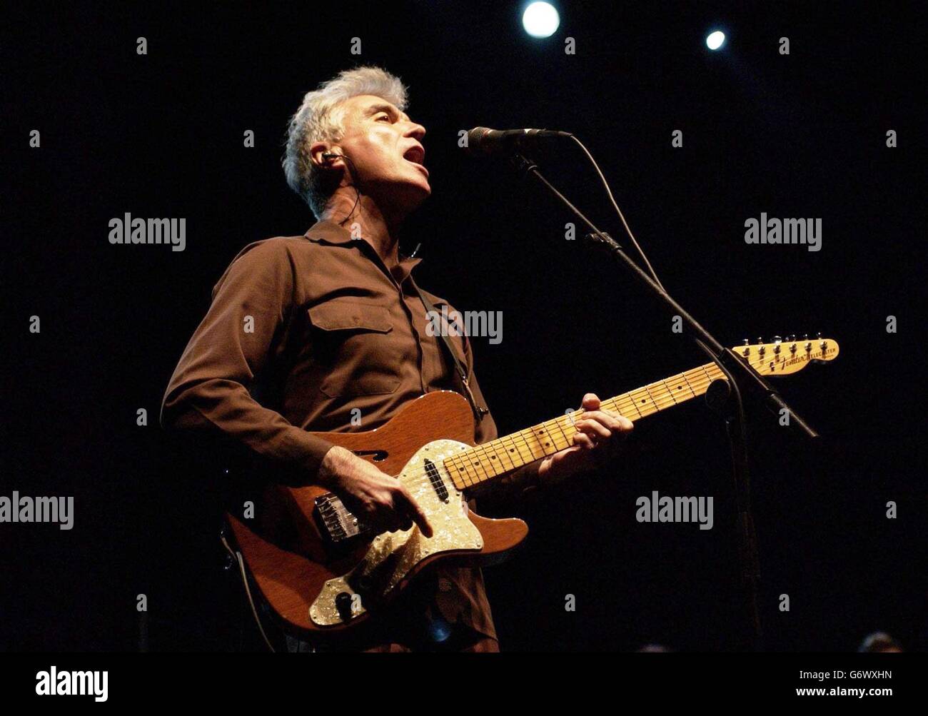 Singer David Byrne performing tracks from his new album Grown Backwards ...