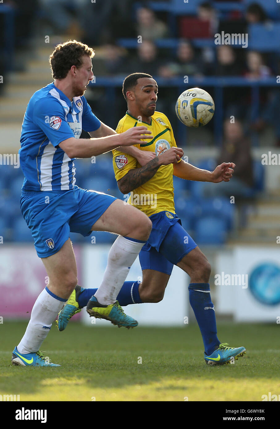 Colchester United's Tom Eastman and Coventry City's Callum Wilson ...