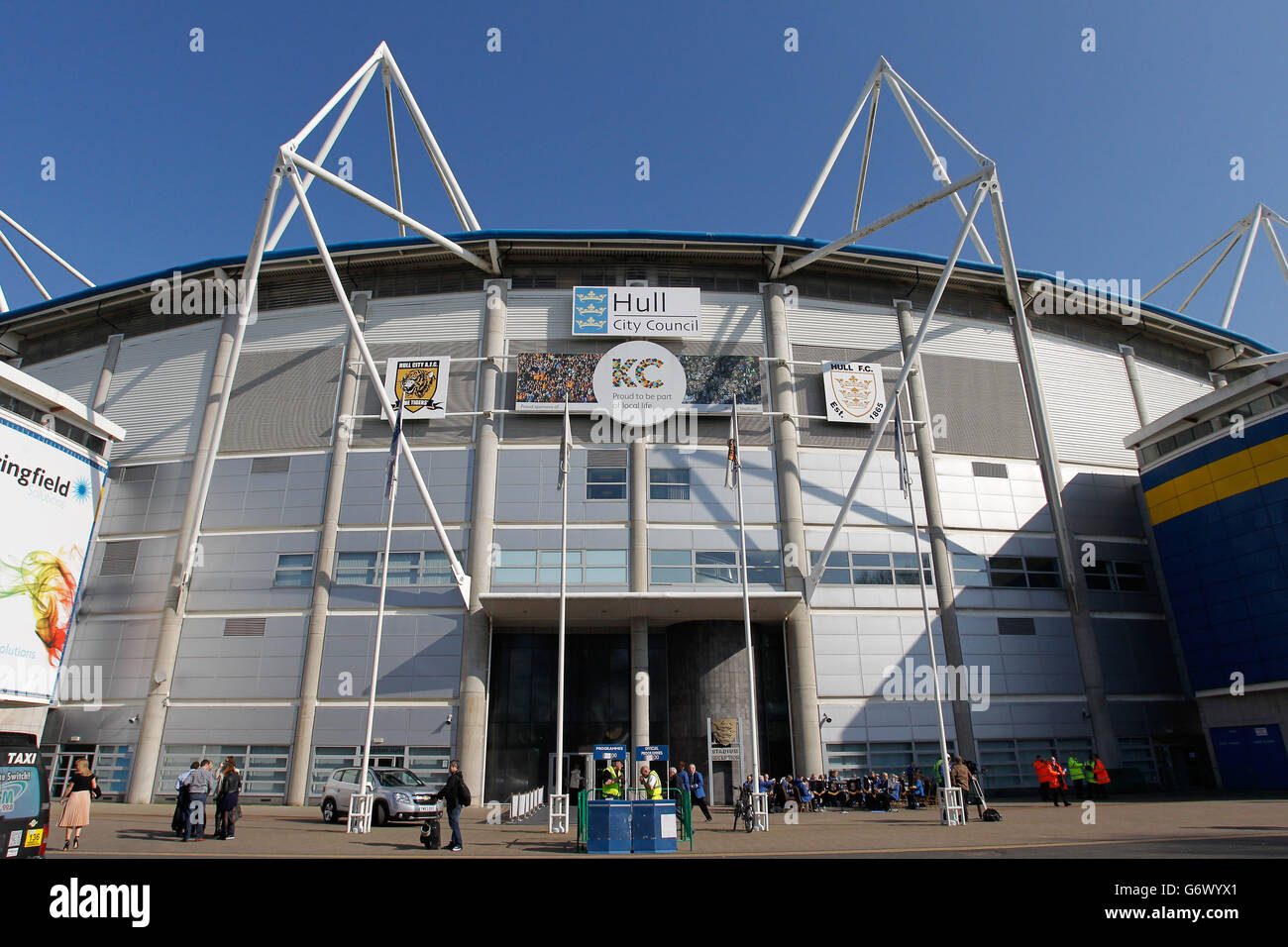 Hull City's KC stadium in bright sunshine before the FA Cup Sixth Round ...