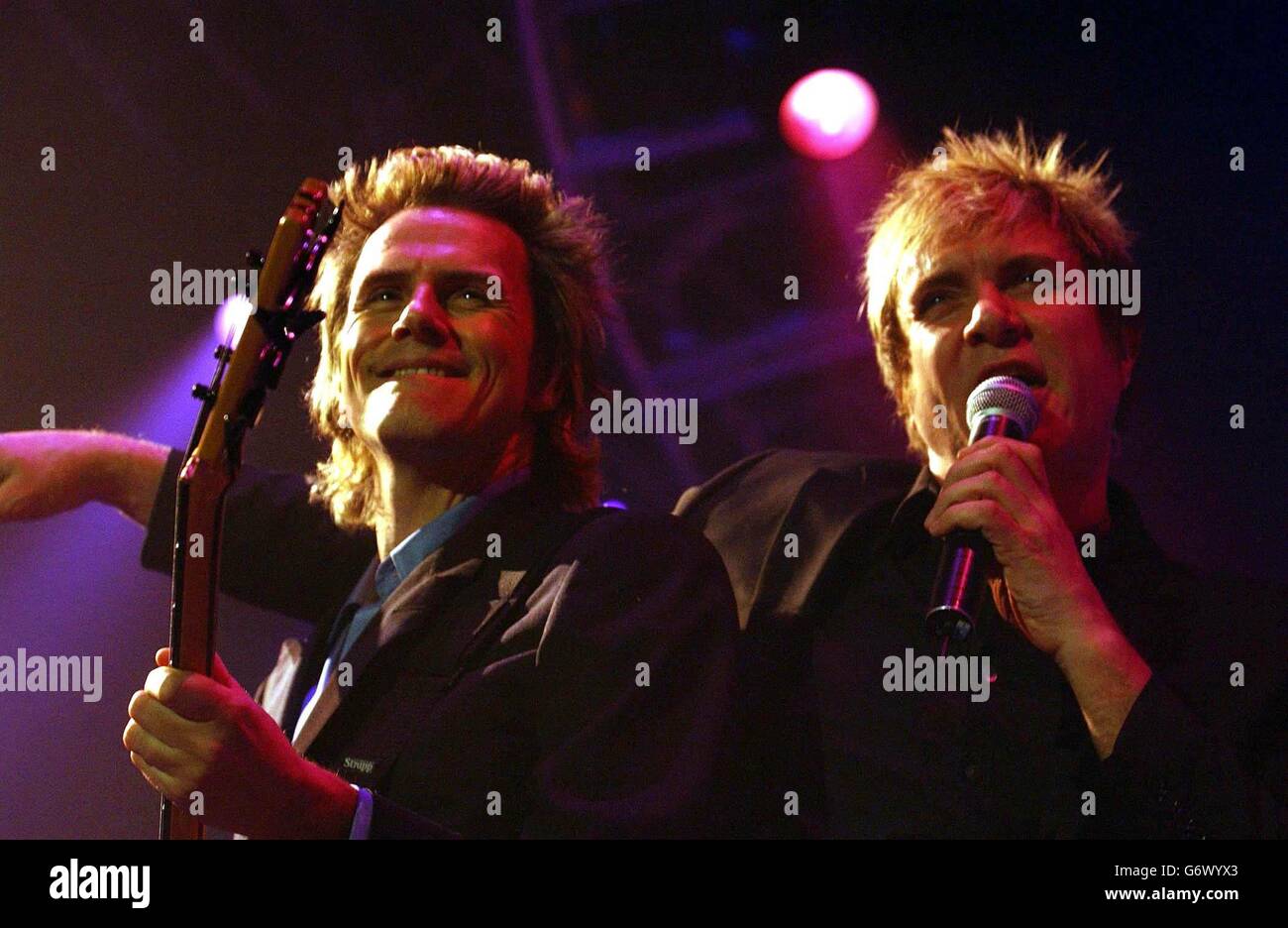 John Taylor (left) and Simon Le Bon of 80s pop group Duran Duran ...