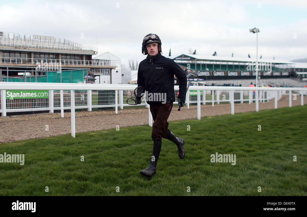 Jockey Ruby Walsh makes his way back from the gallops during Champion ...