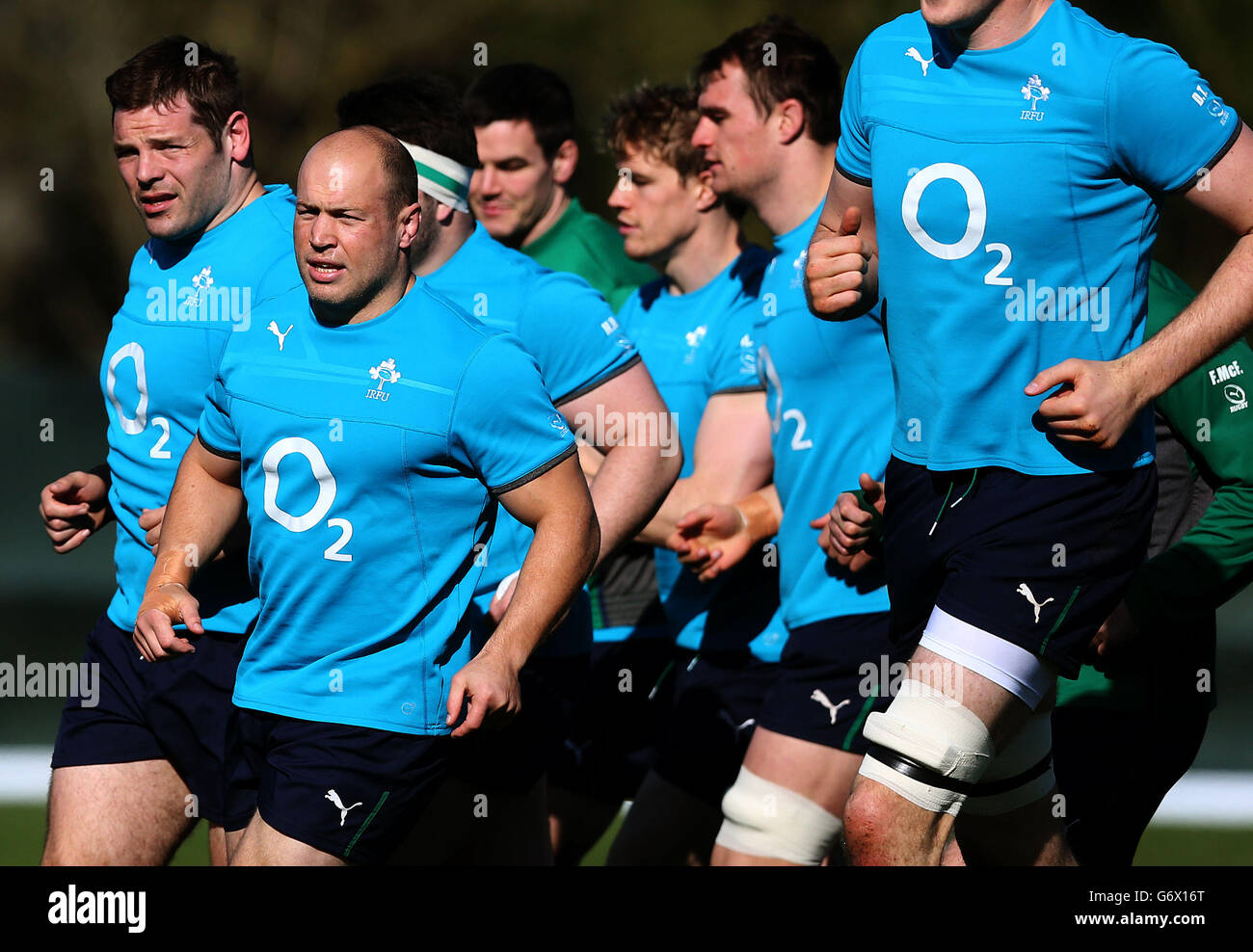 Ireland's Mike Ross (left) and Richardt Strauss during a training ...