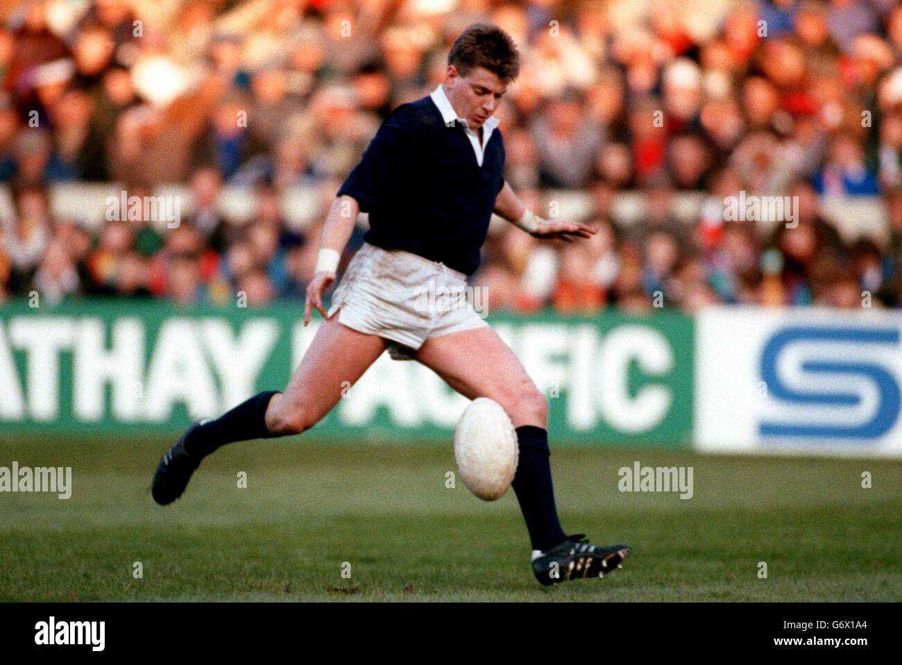 INTERNATIONAL RUGBY UNION. CRAIG CHALMERS (SCOT) DROPS A GOAL SCOTLAND ...