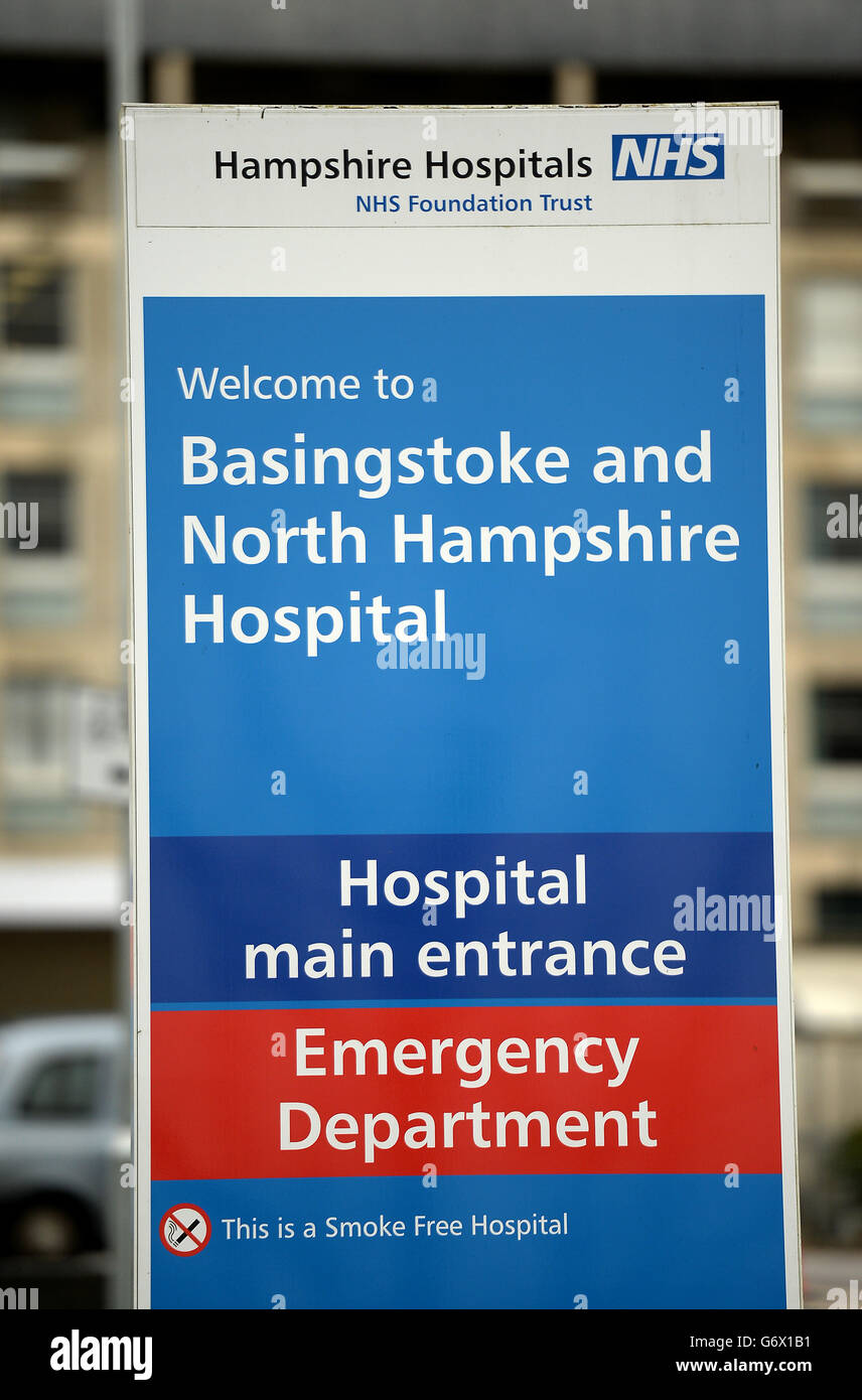 General view of signage for the Basingstoke and North Hampshire ...