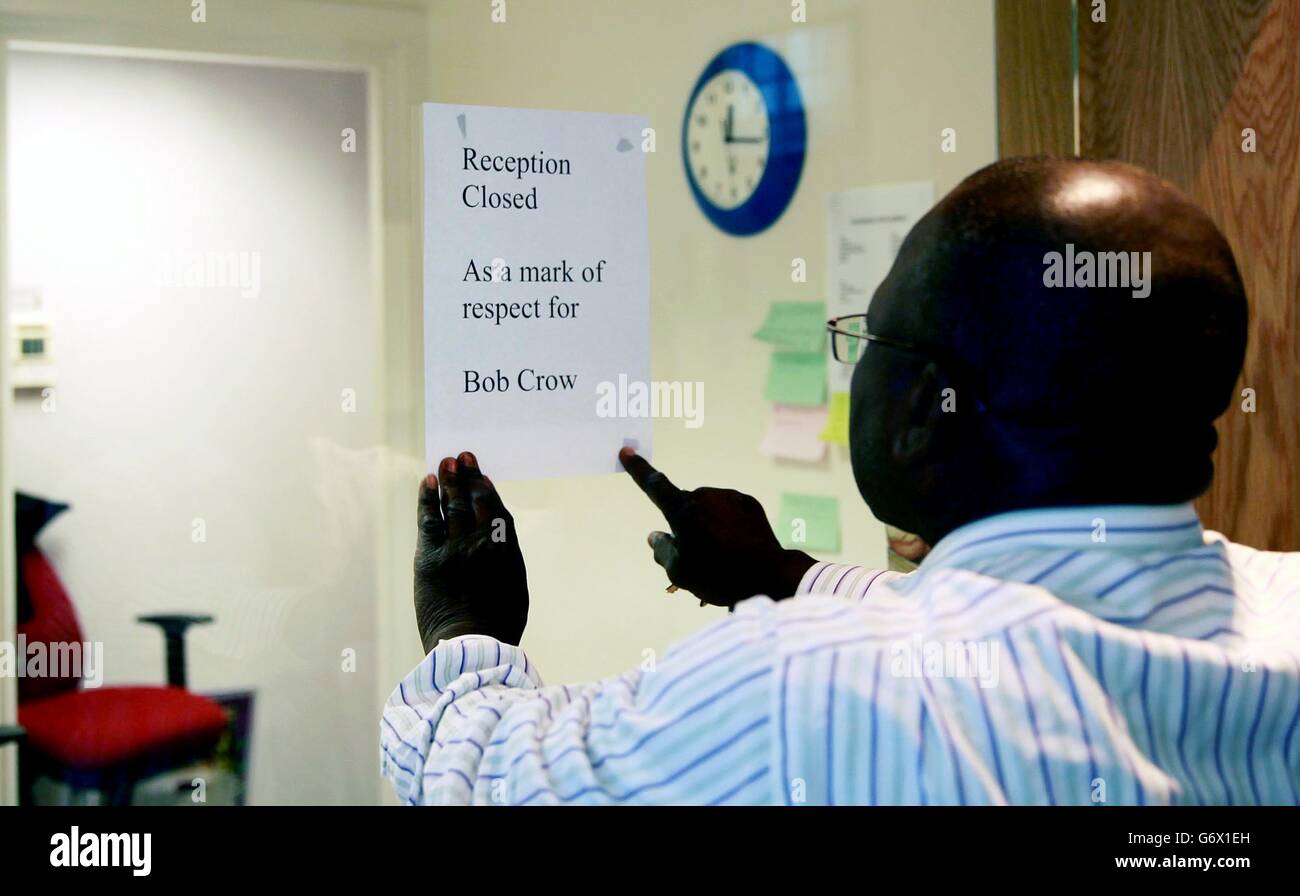 A staff member at the TSSA union office in central London, closes the ...