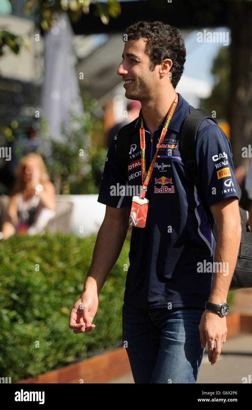 Daniel Ricciardo of Infiniti Red Bull Racing during practice for the ...